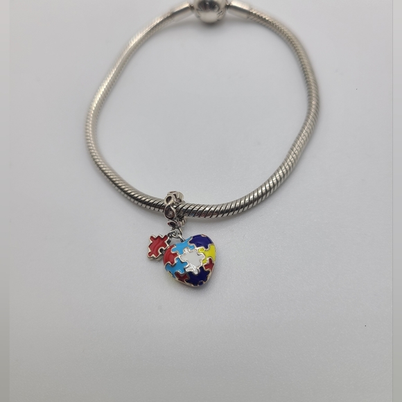 Pandora | Jewelry | Sterling Silver Autism Awareness Puzzle Heart Charm ...